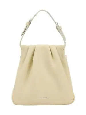 Amina Muaddi Iovry Nappa Leather Handbag With Crystal Embellishments - White