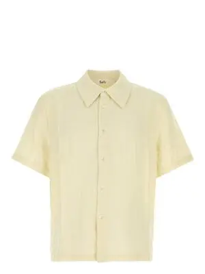 Séfr Cream Linen And Cotton Dayot Shirt - Yellow