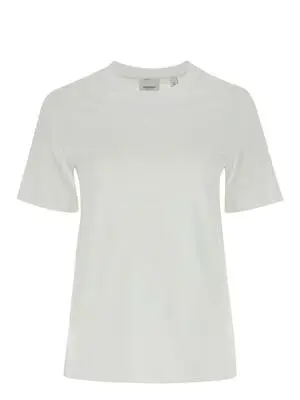 Burberry Cotton T-shirt With Embroidered Logo - White