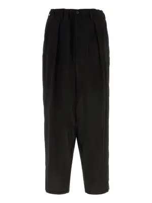 YOHJI YAMAMOTO YOHJI YAMAMOTO Black Crepe Pleated Trousers