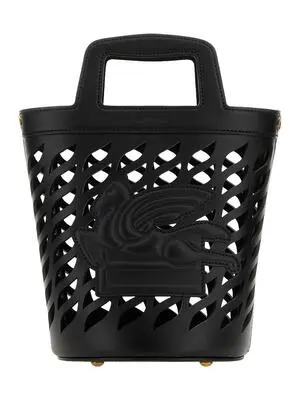 Etro Leather Coffa Bucket Bag - Black