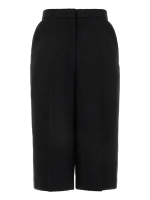 Givenchy Wool Bermuda Shorts With Pleats - Black