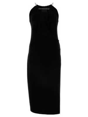Givenchy Viscose Midi Dress With Metal Chain Detail - Black