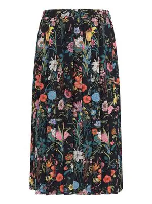 Gucci GUCCI Flora Printed Silk Midi Skirt Multicolour