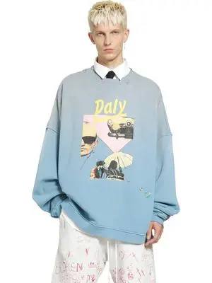 PALY HOLLYWOOD Still Life Crewneck Sweater - Blue