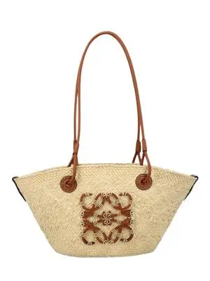 Loewe Anagram Raffia Small Tote - Beige