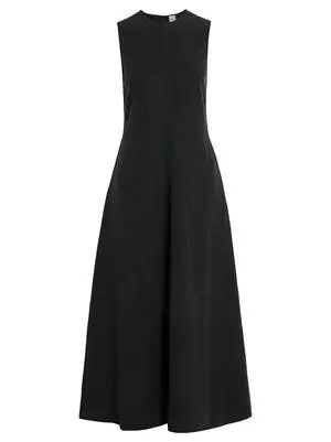 TOTEME Lyocell And Linen-blend Midi Dress - Black