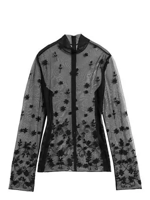 TOTEME Embroidered Tulle Blouse - Black