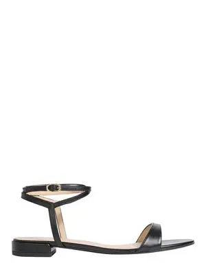 STUART WEITZMAN Leather Sandals With Ankle Strap - Black