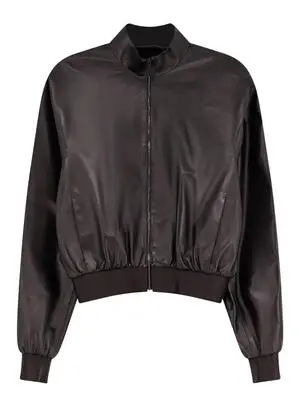 Gucci Soft Nappa Leather Bomber Jacket - Brown