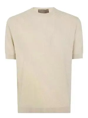 FILIPPO DE LAURENTIIS Waffle-knit Short-sleeve T-shirt - Neutrals
