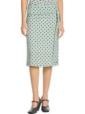 Marni Polka Dot Pencil Skirt - Mint