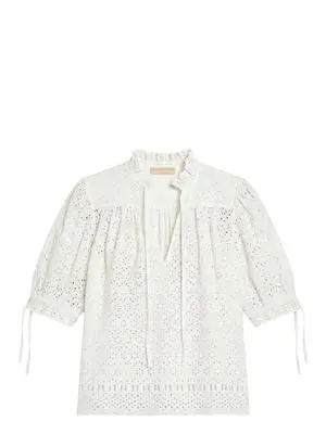 Ulla Johnson Alouette Cotton Broderie Anglaise Top Pristine