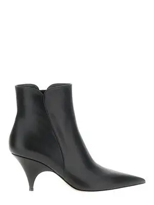 GIANVITO ROSSI Calfskin Glove Ankle Boots - Nero