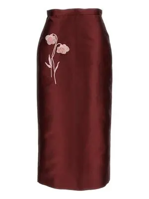 ERDEM Erdem Midi Pencil Skirt With Mikado Embroidery