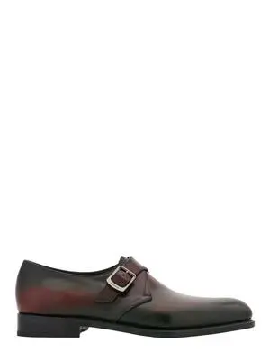 FERRAGAMO Tramezza Single Monk Strap Shoes - Red