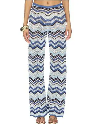 Devon Windsor Cierra Crochet Knit Pant - Blue