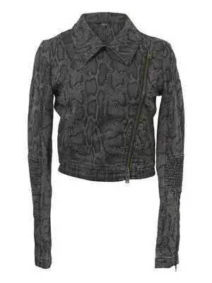 Stella McCartney Snake-print Denim Jacket - Grey