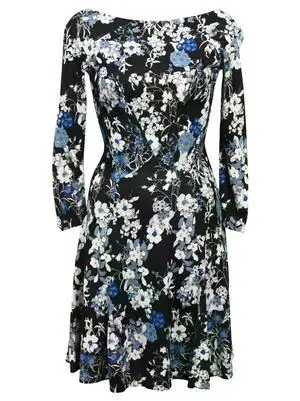 Erdem Floral-print Ruffle Dress - Black