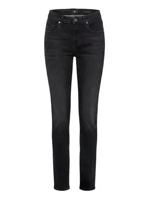 7 For All Mankind Faded Effect Button-fastening Jeans - Black