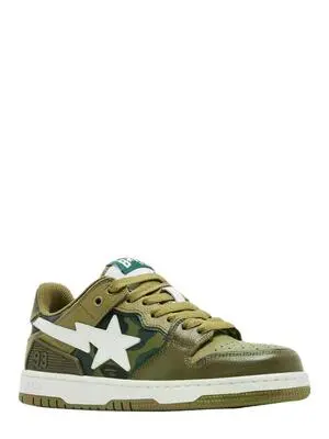 A BATHING APE Sk8 Sta Camouflage Print Sneakers - Green