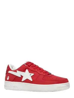 A BATHING APE Sta Low Suede Sneakers - Red