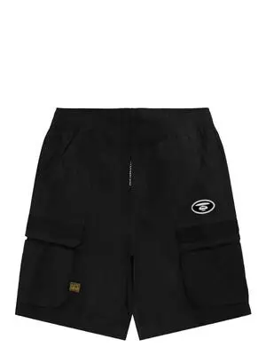 AAPE BY *A BATHING APE Embroidered Logo Cargo Shorts - Black