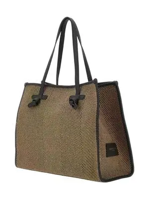 MARCELLA CLUB Marcella Club Large Herringbone Shoulder Bag Neutrals