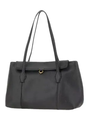 GIANNI CHIARINI Vicky Hammered Leather Shoulder Bag - Black