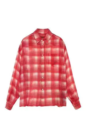 424 Check-pattern Long-sleeve Shirt - Red