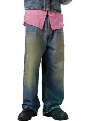424 Distressed-effect Wide-leg Jeans - Blue