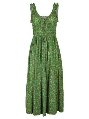 DÔEN Emmaretta Floral-print Midi Dress - Green