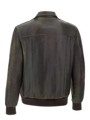 VOLFAGLI FIRENZE David Tundra Leather Jacket - Brown