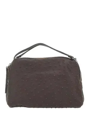 GIANNI CHIARINI Small Alifa Ostrich-effect Tote Bag - Brown