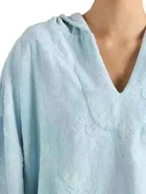 Hunza G Sunny Hooded Poncho - Blue