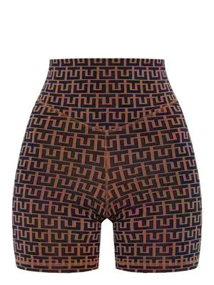The Upside Castilla Printed High-waisted Shorts - Brown