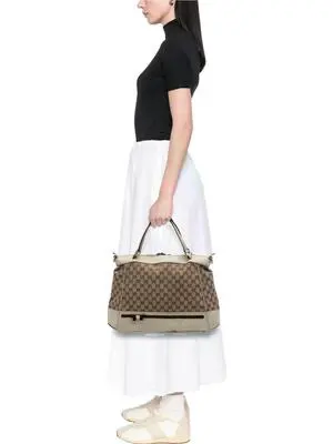 Gucci Gg Canvas Web Mayfair Satchel - Neutrals