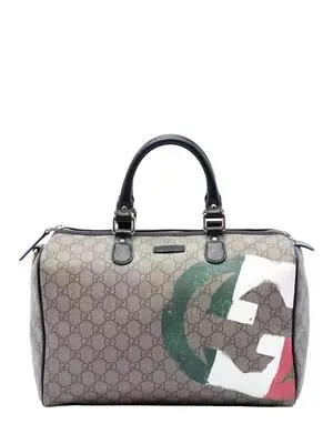 Gucci Medium Gg Supreme Italian Flag Joy Boston Bag - Neutrals