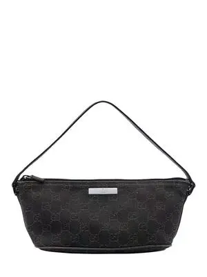 Gucci Gg Denim Boat Shoulder Bag - Brown