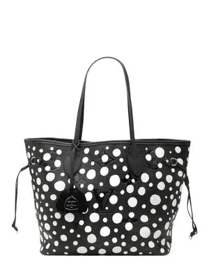 LOUIS VUITTON Yayoi Kusama Infinity Dots Monogram Empreinte Neverfull Mm Tote Bag - Black