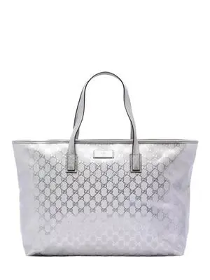 Gucci Large Gg Imprimé Tote Bag - Silver