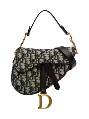 Dior Mini Oblique Canvas Saddle Bag Satchel - Blue