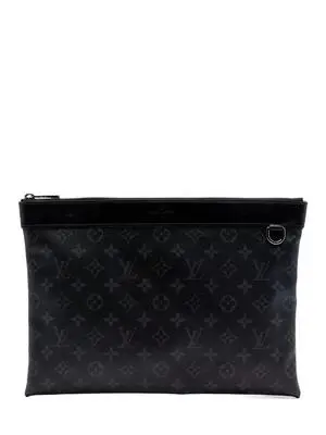 LOUIS VUITTON Monogram Eclipse Discovery Pochette Gm Clutch Bag - Black