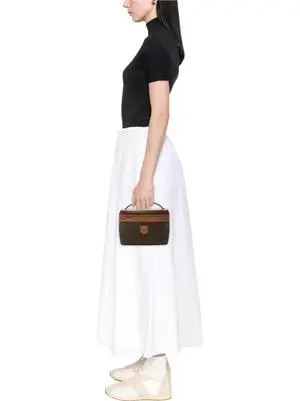 Celine Macadam Coated Canvas Vanity Bag - Brown