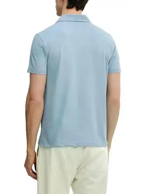 TRUSSARDI Logo-embroidered Short-sleeve Polo Shirt - Blue