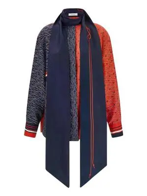 FERRAGAMO Silk Shirt With Nautical Knot Detailing - Blue