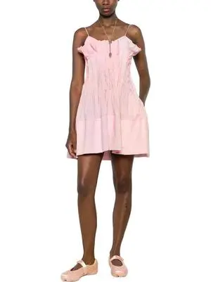 MARQUES' ALMEIDA Pintuck Ruffled Mini Dress - Pink