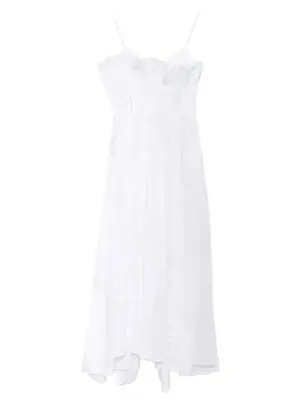 MARQUES' ALMEIDA Pleated Bodice Midi Dress - White