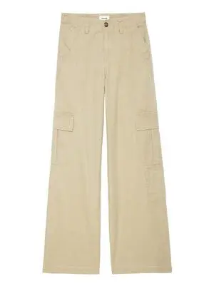 Zadig&Voltaire Parky Flap-pocket Wide-leg Cotton Trousers - Latte