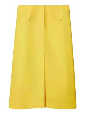 Tory Burch Waxed Canvas Midi Skirt - Yellow